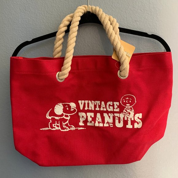 Peanuts | Bags | Red Vintage Peanuts Tote Snoopy And Charlie Brown ...